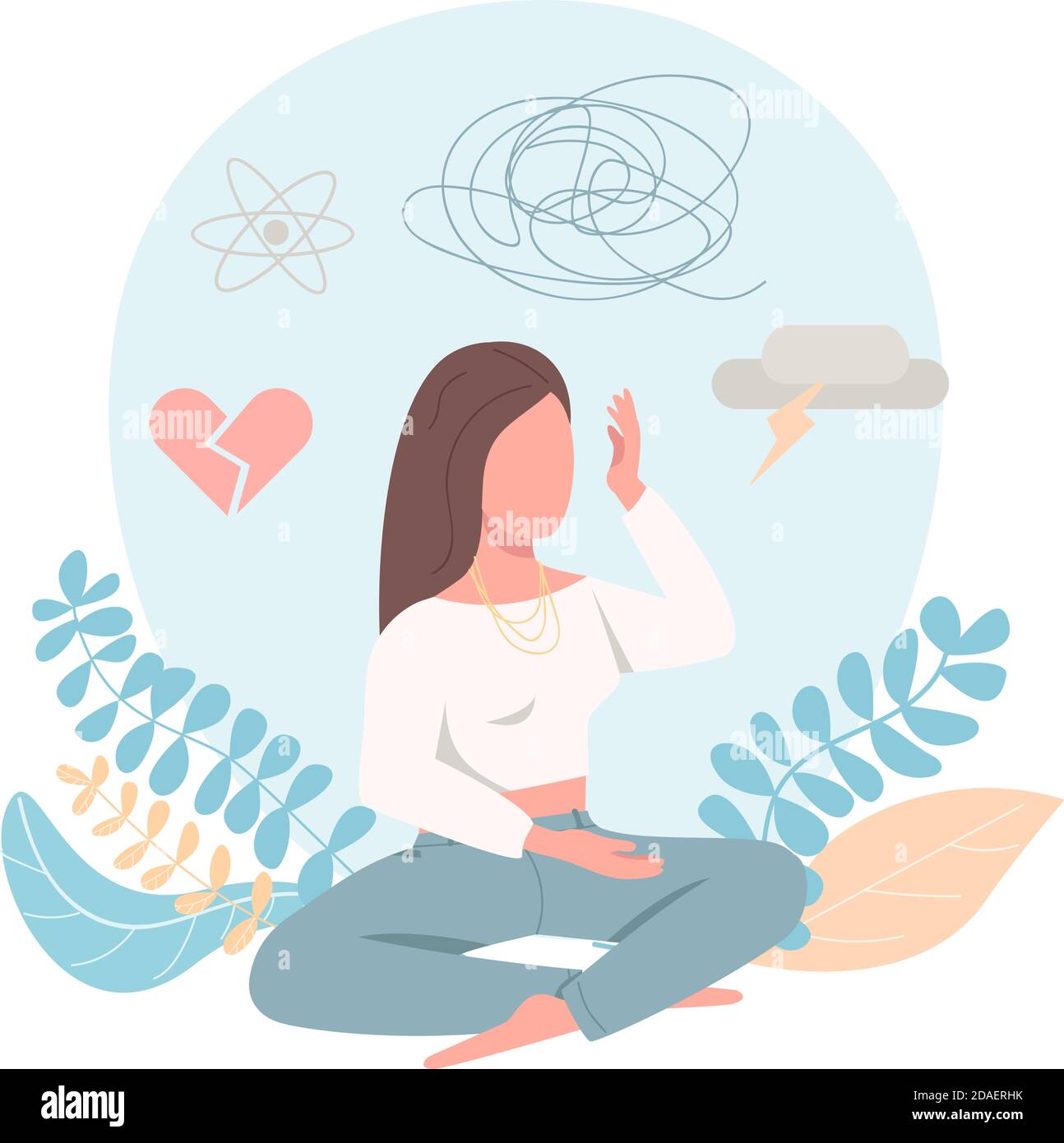 Sad female flat vector character Stock Vector Image & Art - Alamy