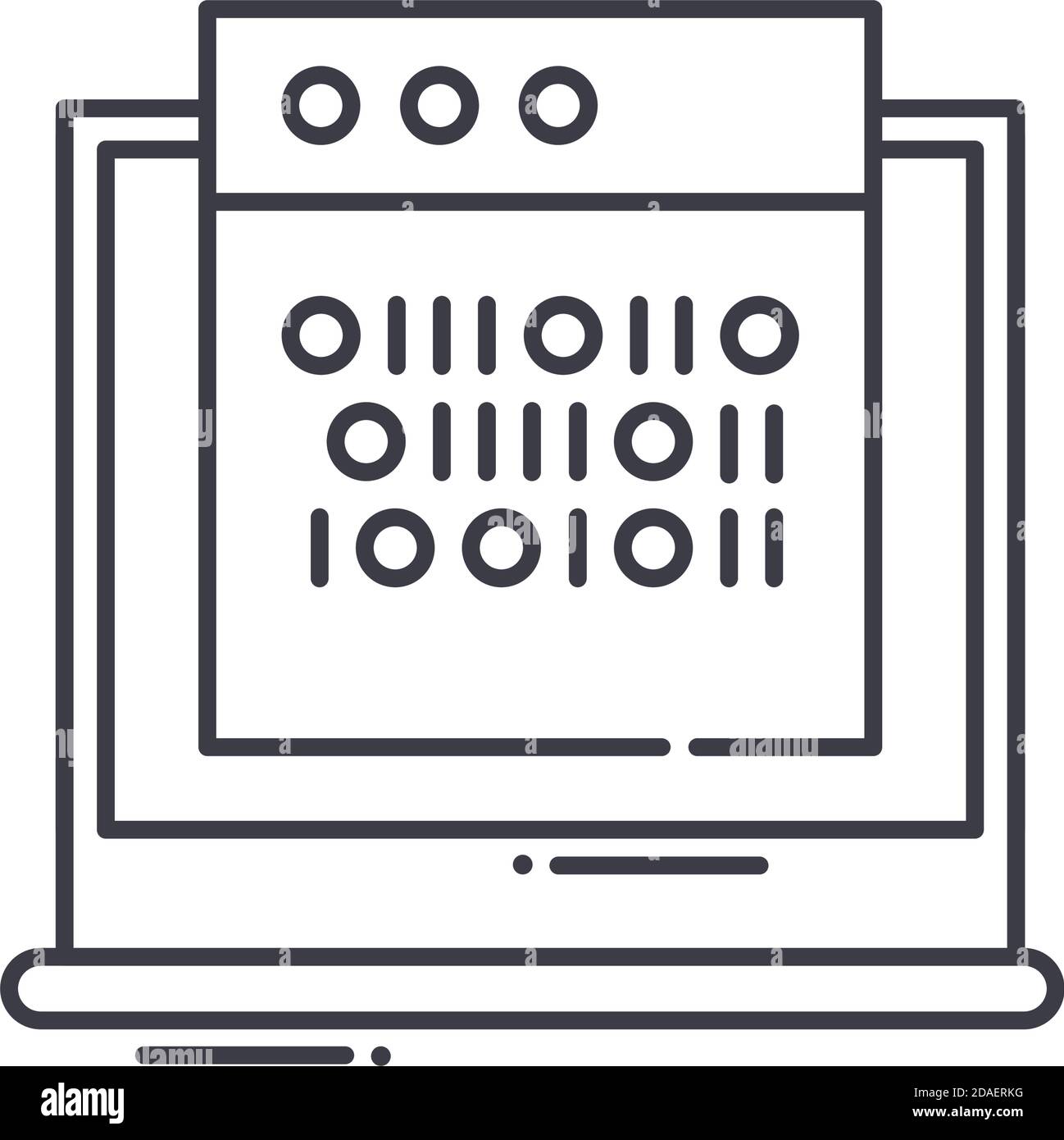 Binary code icon, linear isolated illustration, thin line vector, web ...