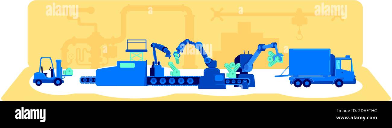 Plant production process flat concept vector illustration Stock Vector ...
