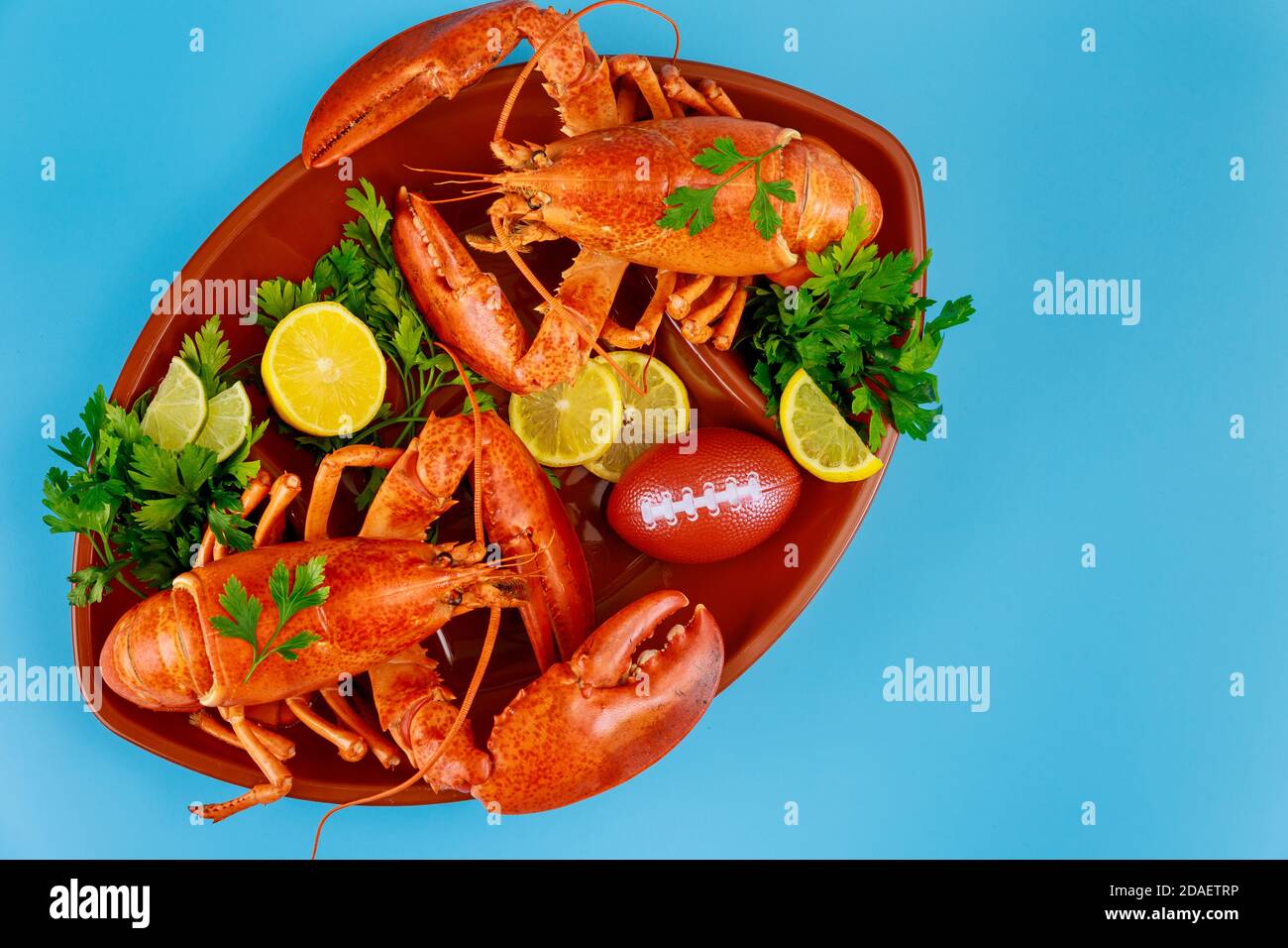 Delicious cooked lobster for american football game party. Food ...
