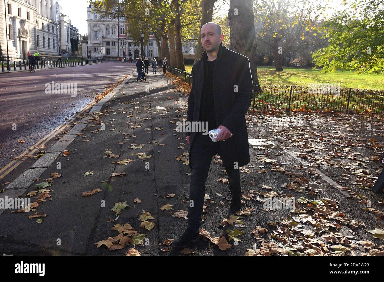 Lee Cain in Westminster London, the morning after he announced that he ...