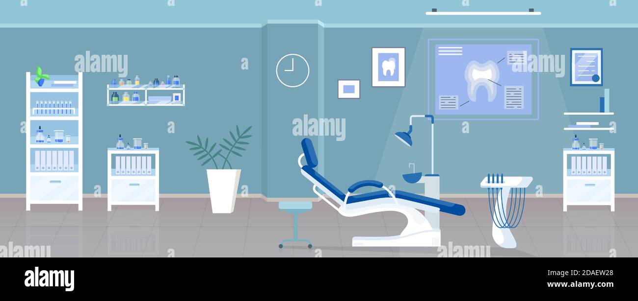 Dental office flat color vector illustration Stock Vector Image & Art ...