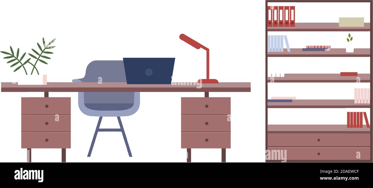 Office Furniture Flat Color Vector Objects Stock Vector Image And Art Alamy
