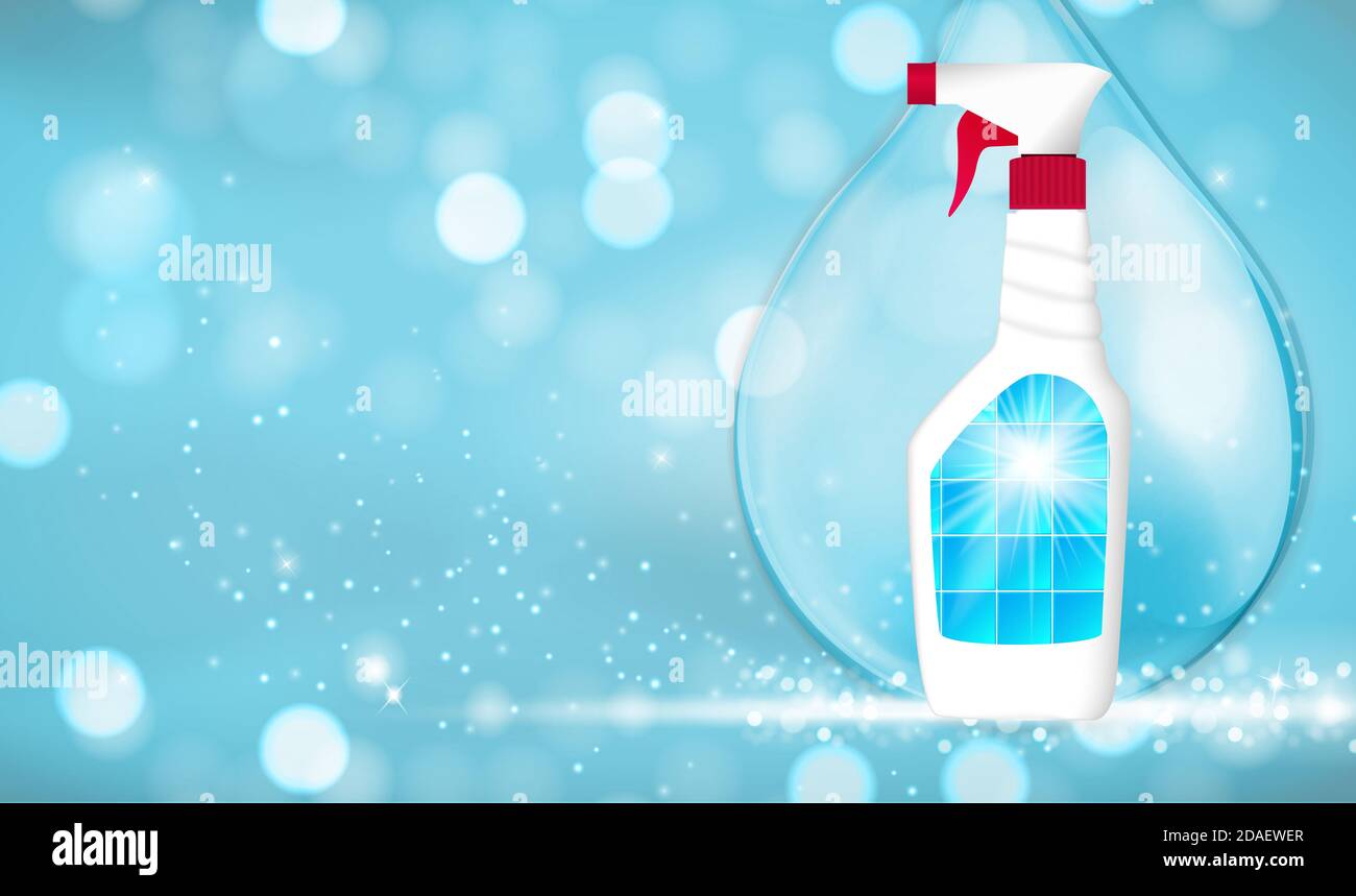 Tile Clean Bottle Template for Ads or Magazine Background. 3D Realistic ...