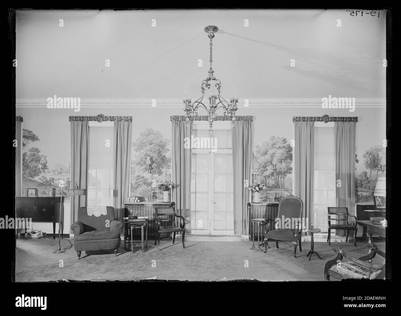 View through doors in living room of L. E. Meyers residence in Lake ...