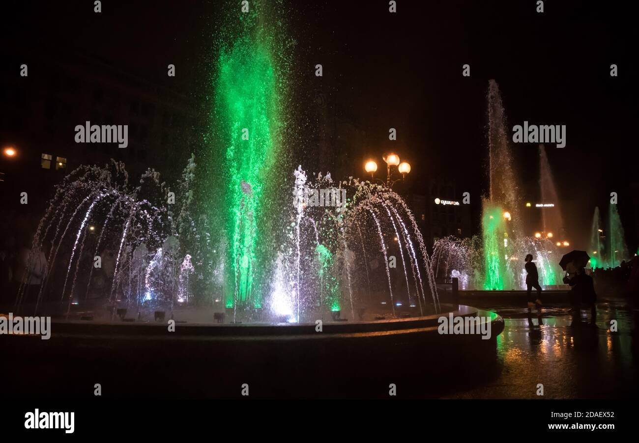 KIEV, UKRAINE - May 08, 2017: Kiev musical fountains. Light and Music ...