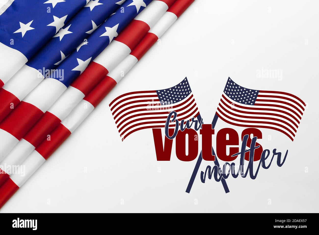Our votes matter. American flag USA on plain background Stock Photo - Alamy
