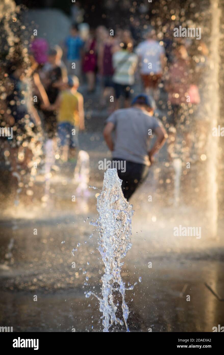 KIEV, UKRAINE - Jun 05, 2018: Cheerful and happy children playing in a ...