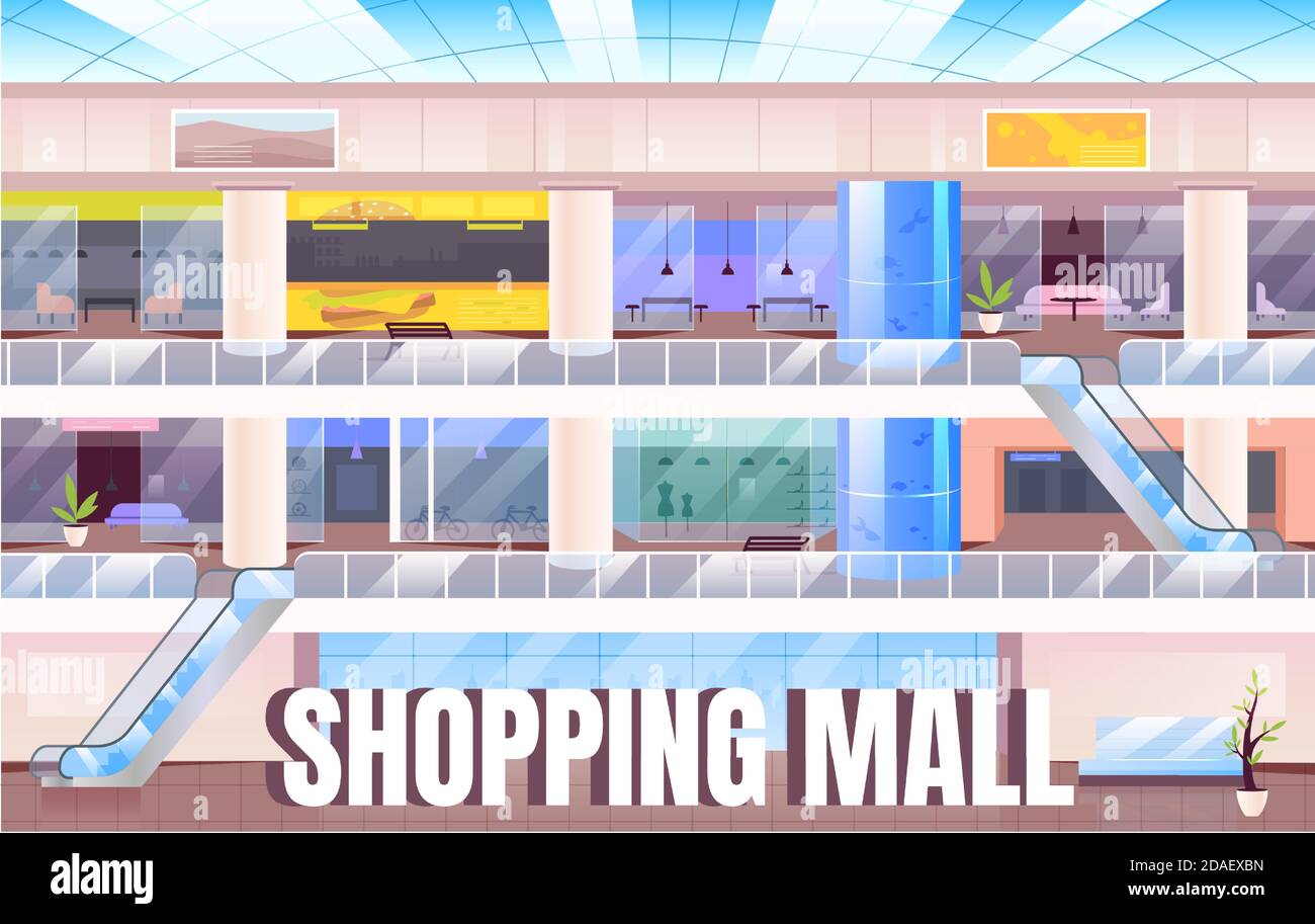 Shopping mall banner flat vector template Stock Vector Image & Art - Alamy
