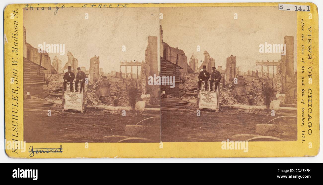 View of the ruins north of Washington Street after the Chicago Fire of ...