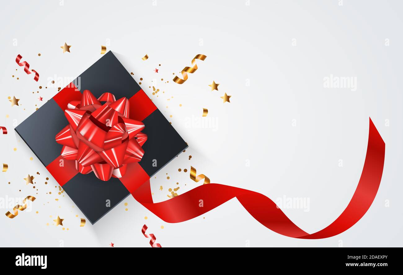 Abstract Gift Box background with Bow and Ribbon. Illustration Stock ...