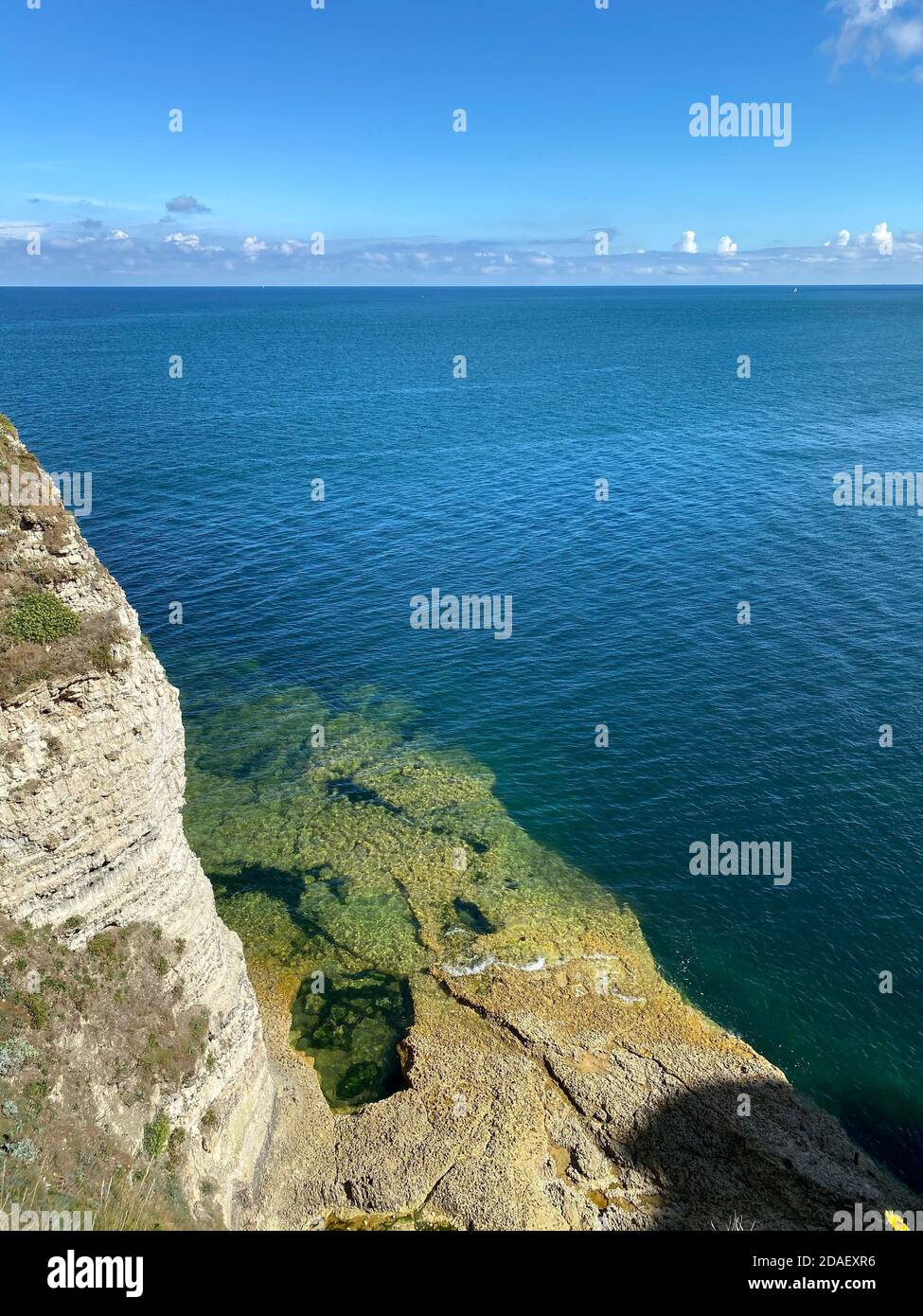 Pool on the Limestone cliffs at Etretat, French Coast Stock Photo - Alamy