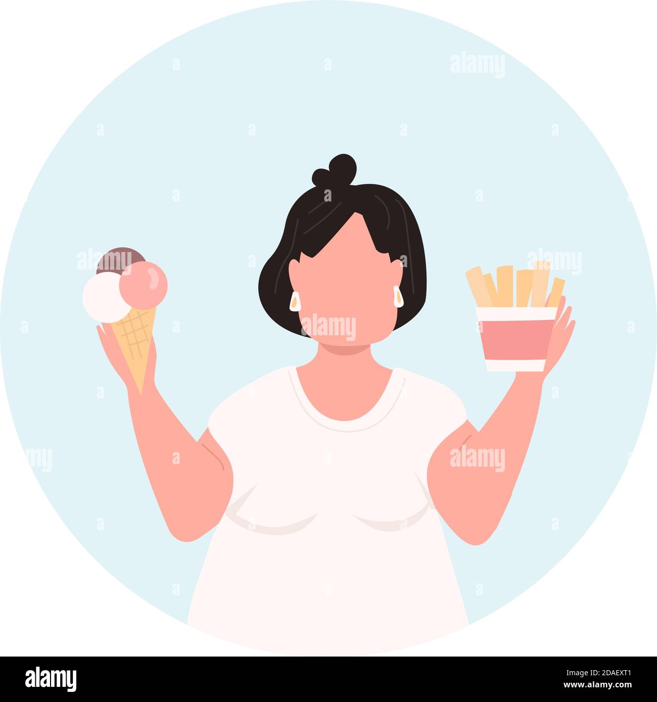 Overeating flat concept vector illustration icon Stock Vector Image ...