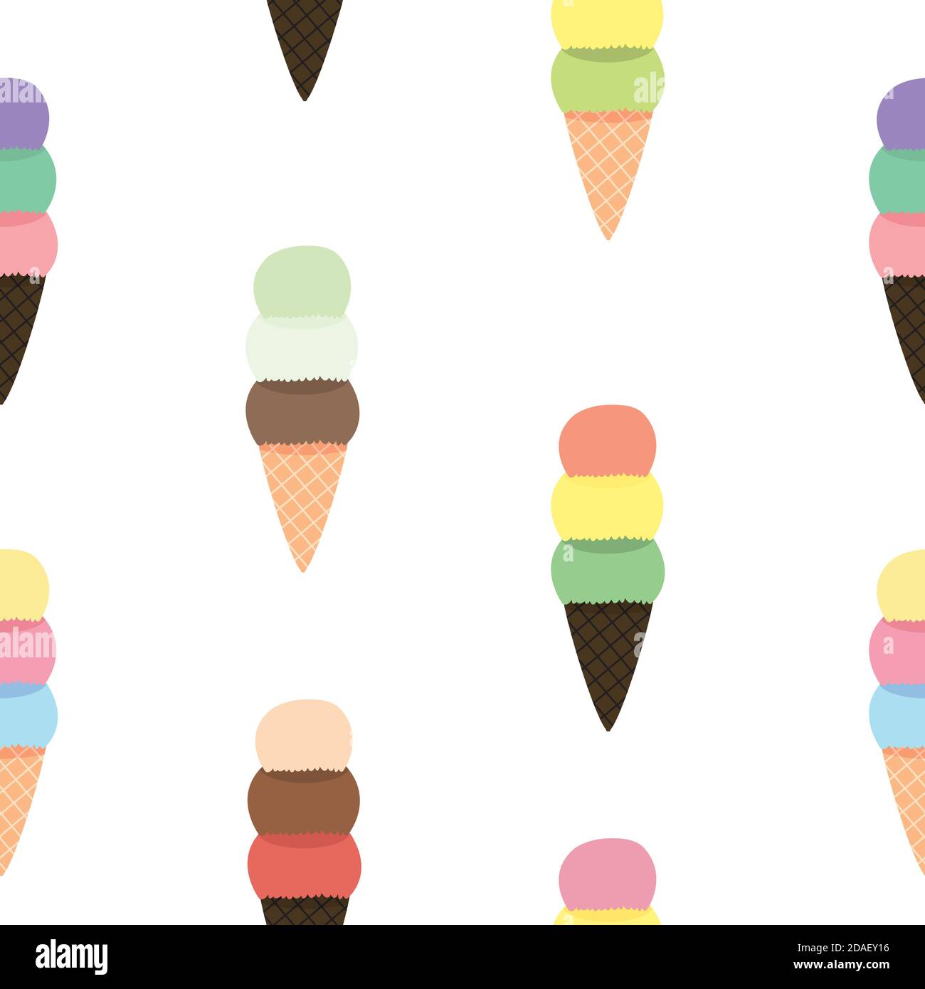 Ice Cream Seamless Pattern Background. Illustration Stock Photo - Alamy
