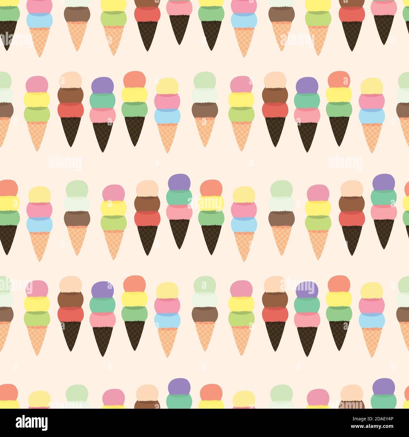Ice Cream Seamless Pattern Background. Illustration Stock Photo - Alamy
