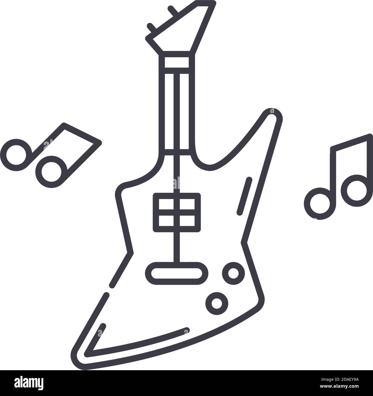 Bass guitar icon, linear isolated illustration, thin line vector, web ...