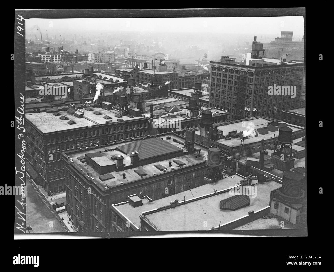Bird's-eye view northwest from Jackson Boulevard and Fifth Avenue ...