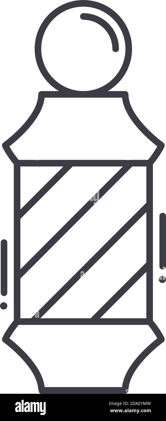 Barber pole icon, linear isolated illustration, thin line vector, web ...