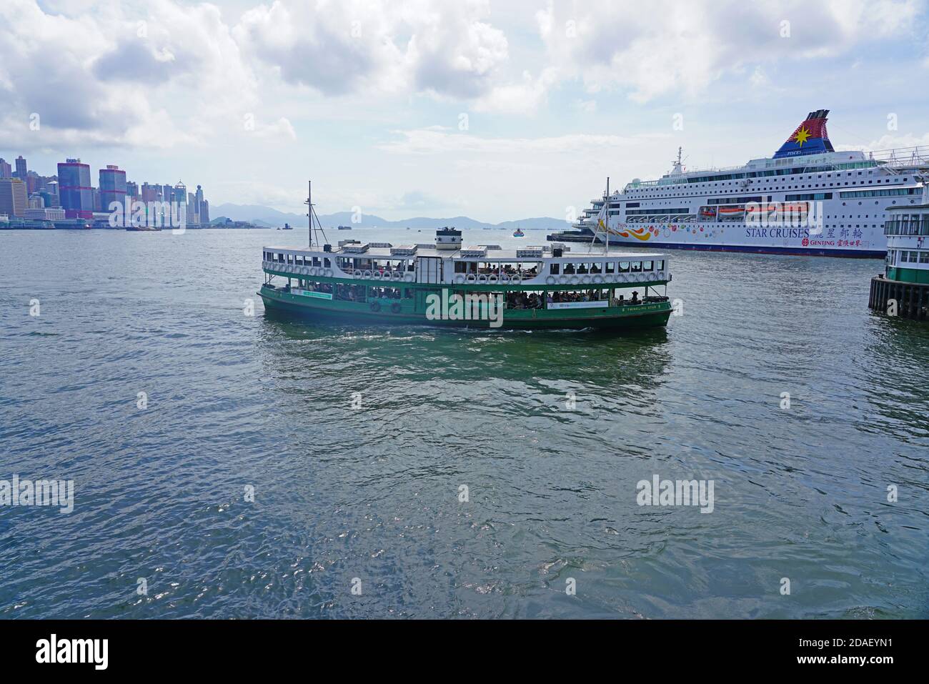 HONG KONG -29 JUN 2019- View of a Star Ferry ship in the Victoria ...