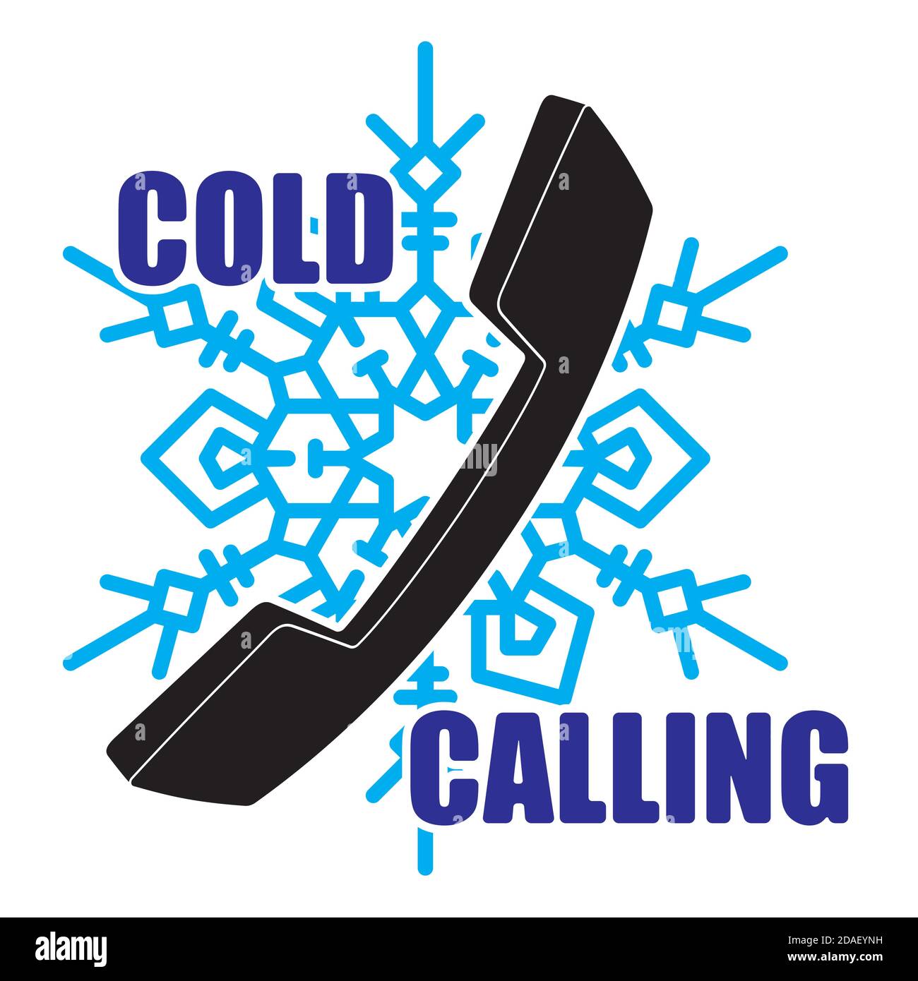 Illustration, logo, emblem of cold calling teleoperator with phone ...