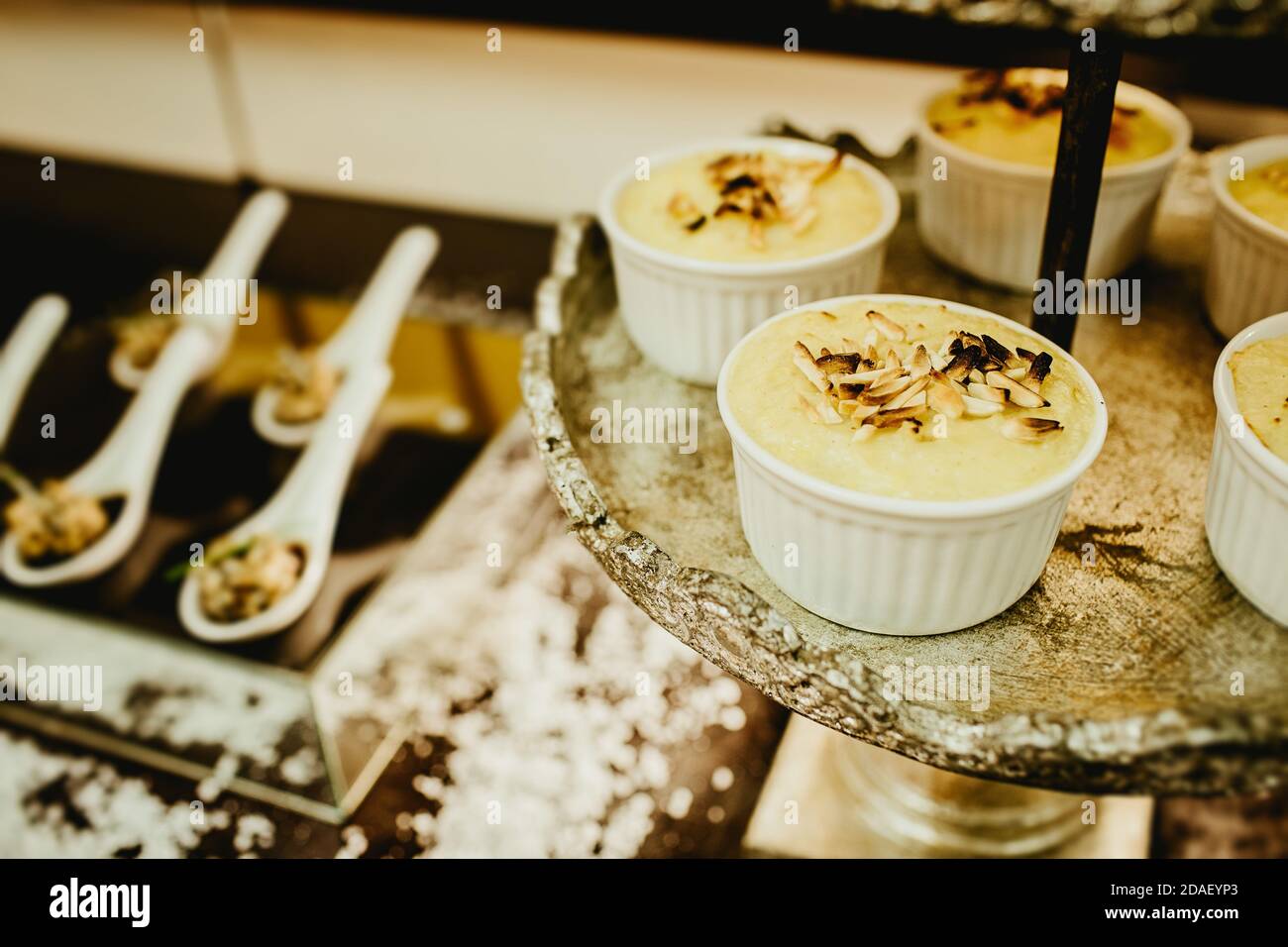 Closeup shot of plates with gorgeous food at a furshet Stock Photo - Alamy