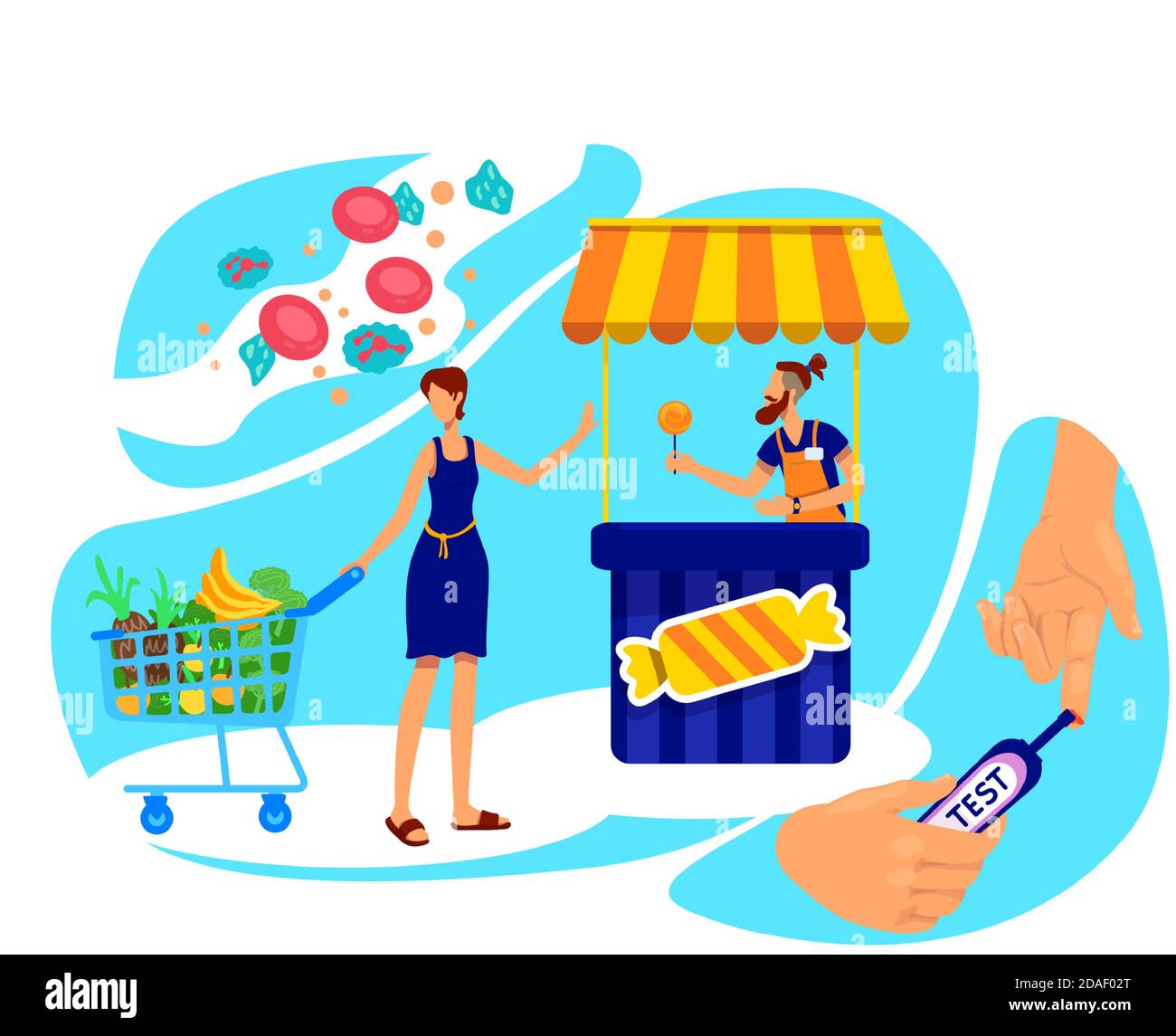 Diabetes Flat Concept Vector Illustration Stock Vector Image And Art Alamy