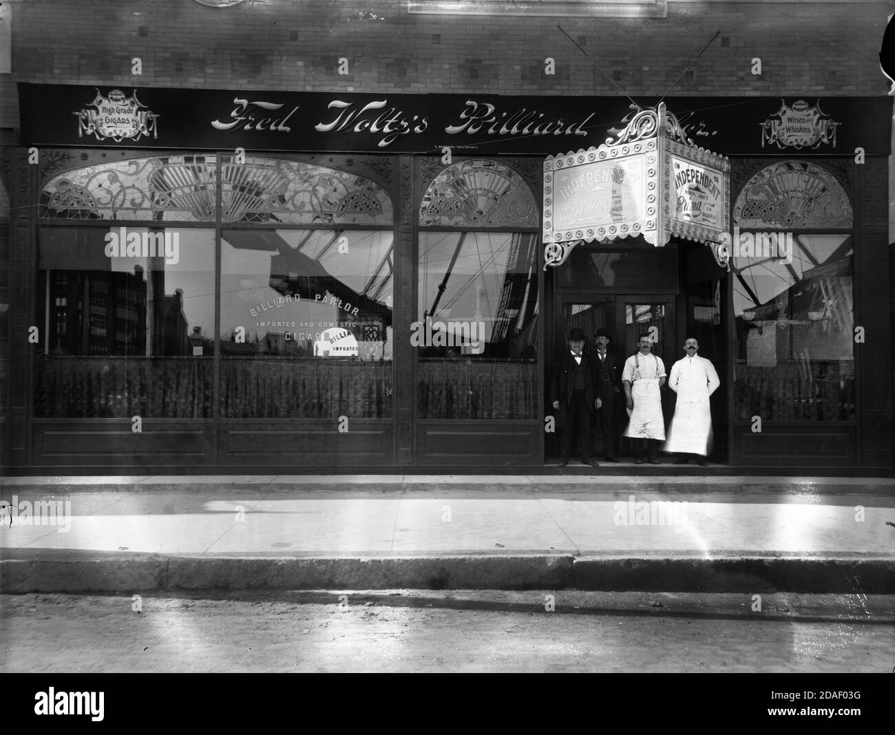 Fred Woltz's Billiard Parlor with original Ferris wheel in reflection ...