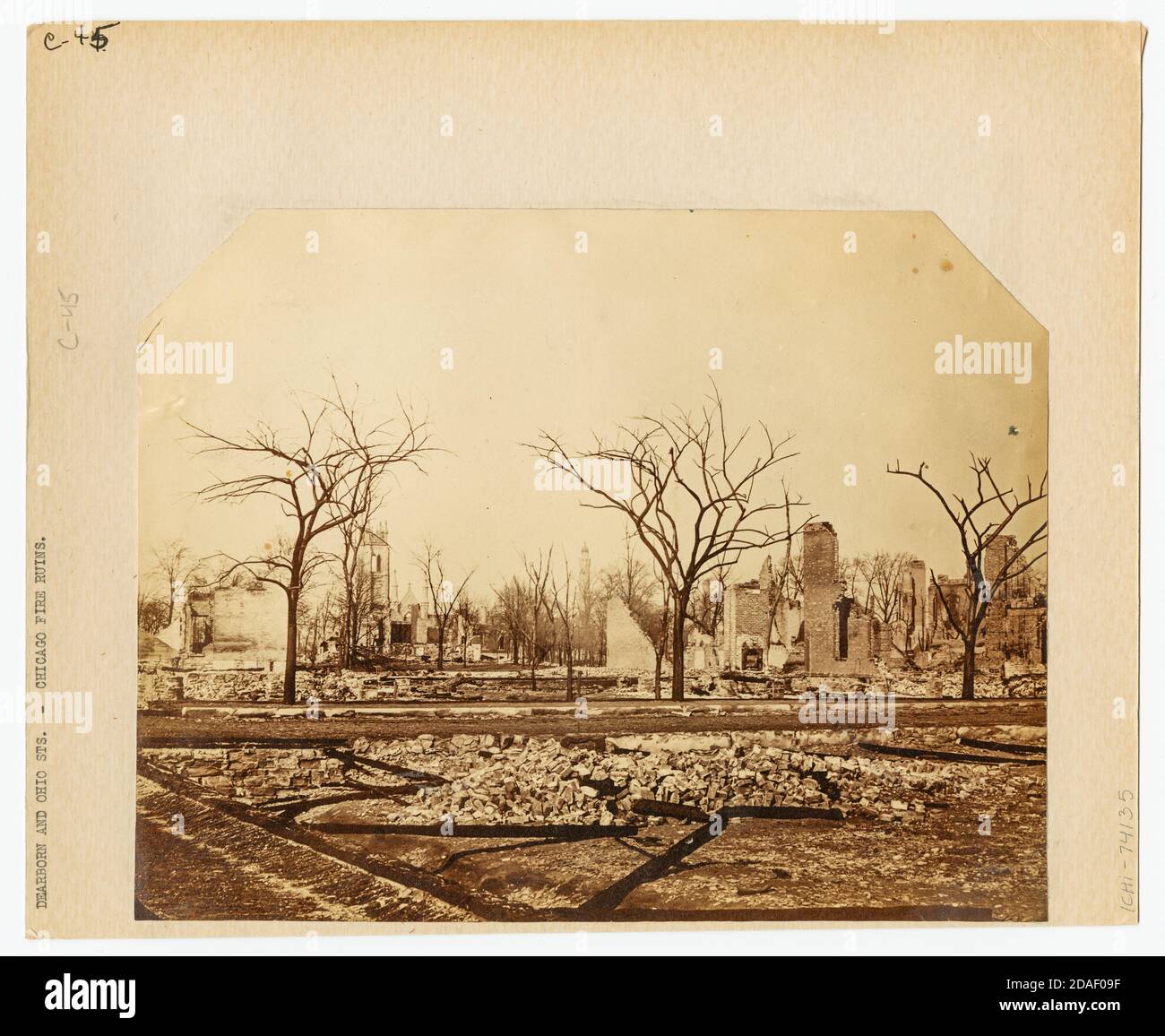 Chicago Fire ruins at Dearborn and Ohio Streets, Chicago, Illinois ...