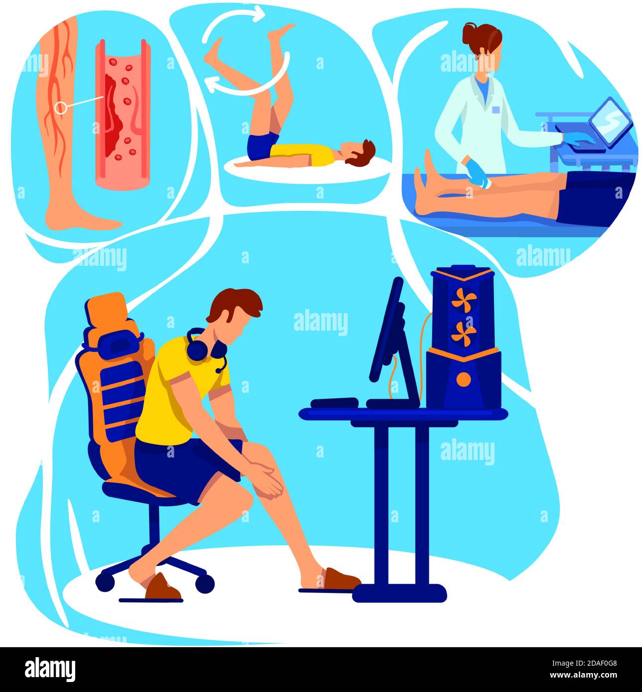 Joint inflammation flat concept vector illustration Stock Vector Image ...