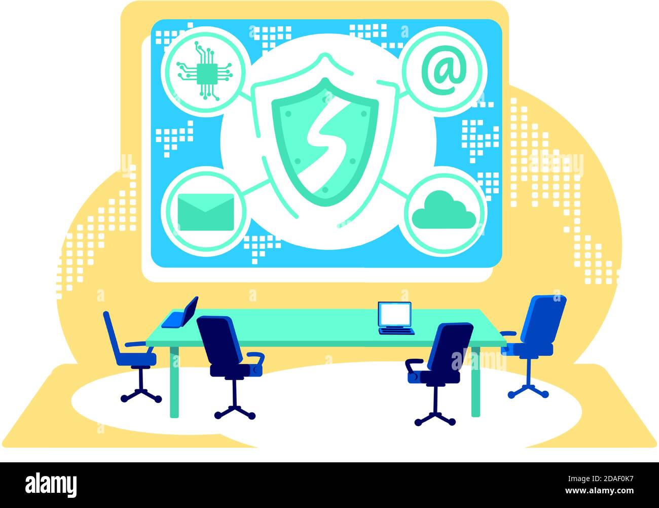 Cyber control flat concept vector illustration Stock Vector Image & Art ...