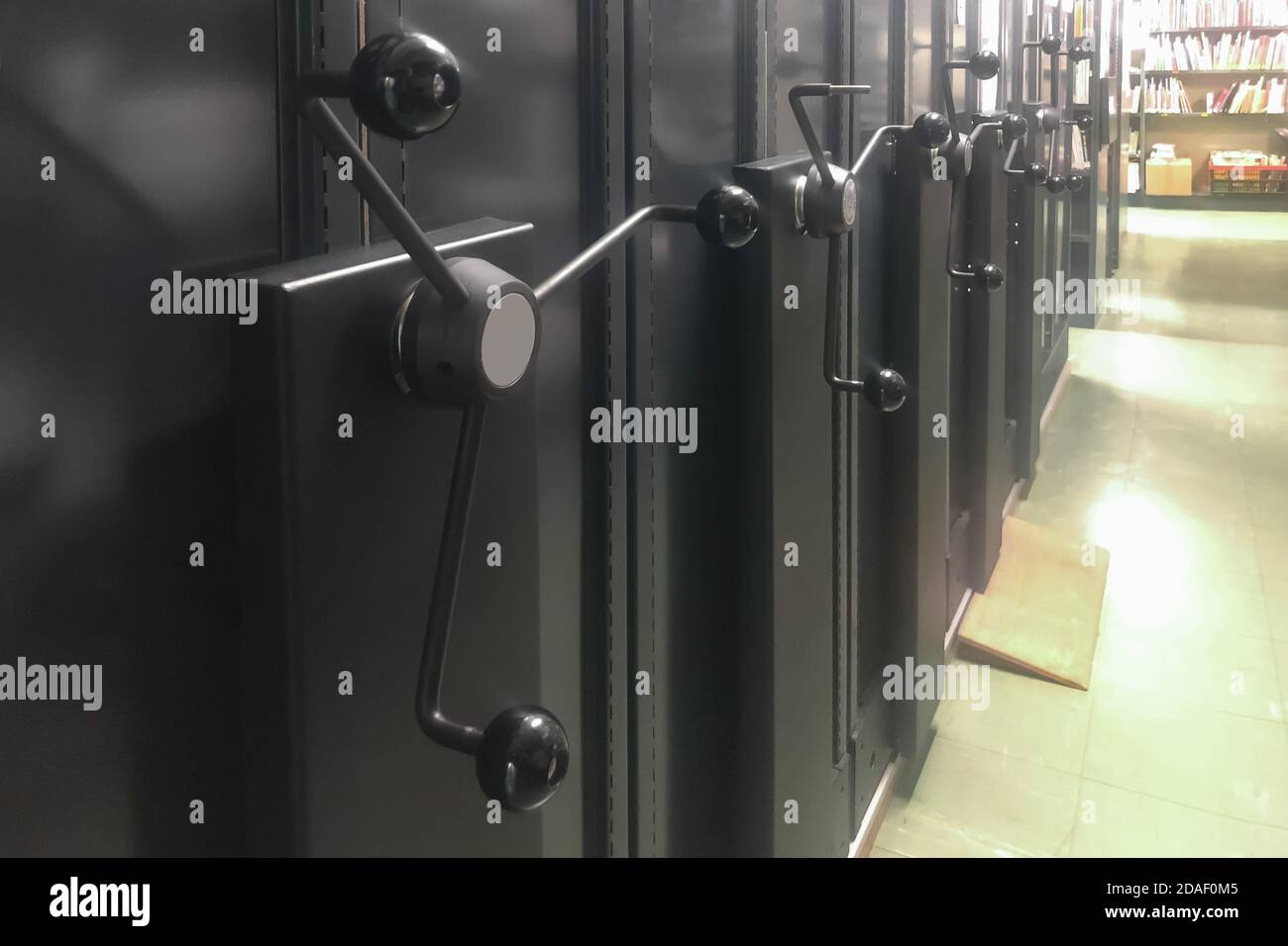 Doors in the old library archive Locker room Stock Photo - Alamy