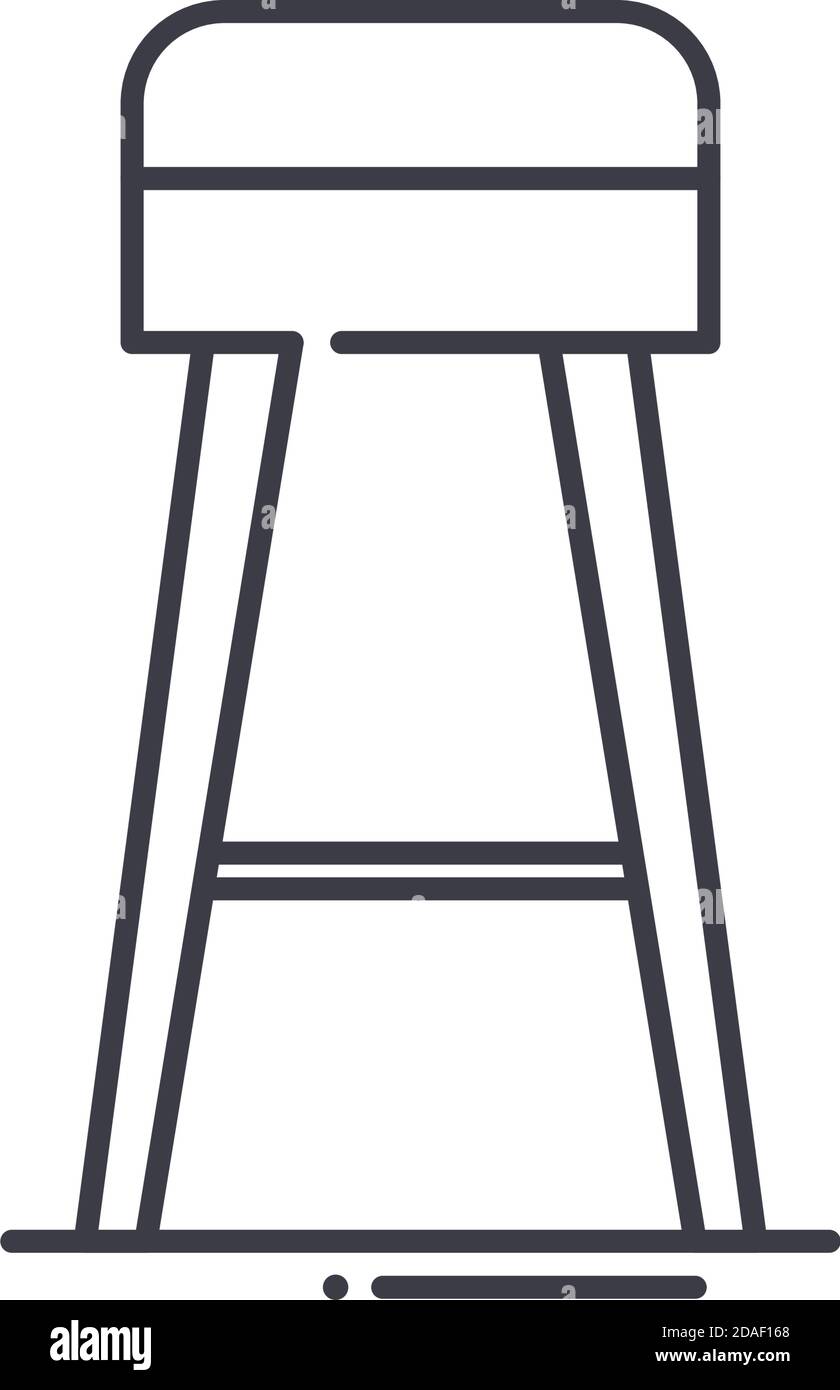 Bar chair icon, linear isolated illustration, thin line vector, web ...