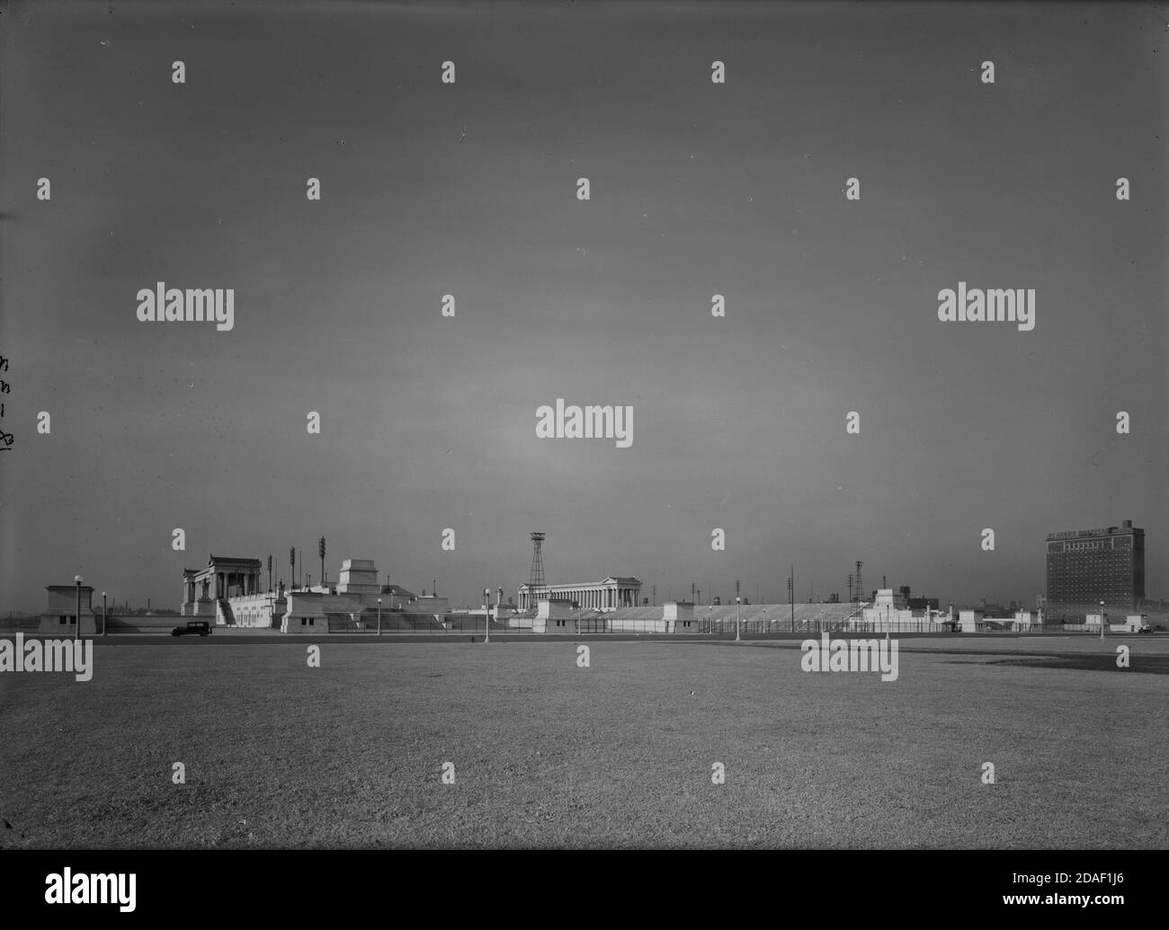 Vista, view from distance of Soldier Field or Grant Park Stadium ...