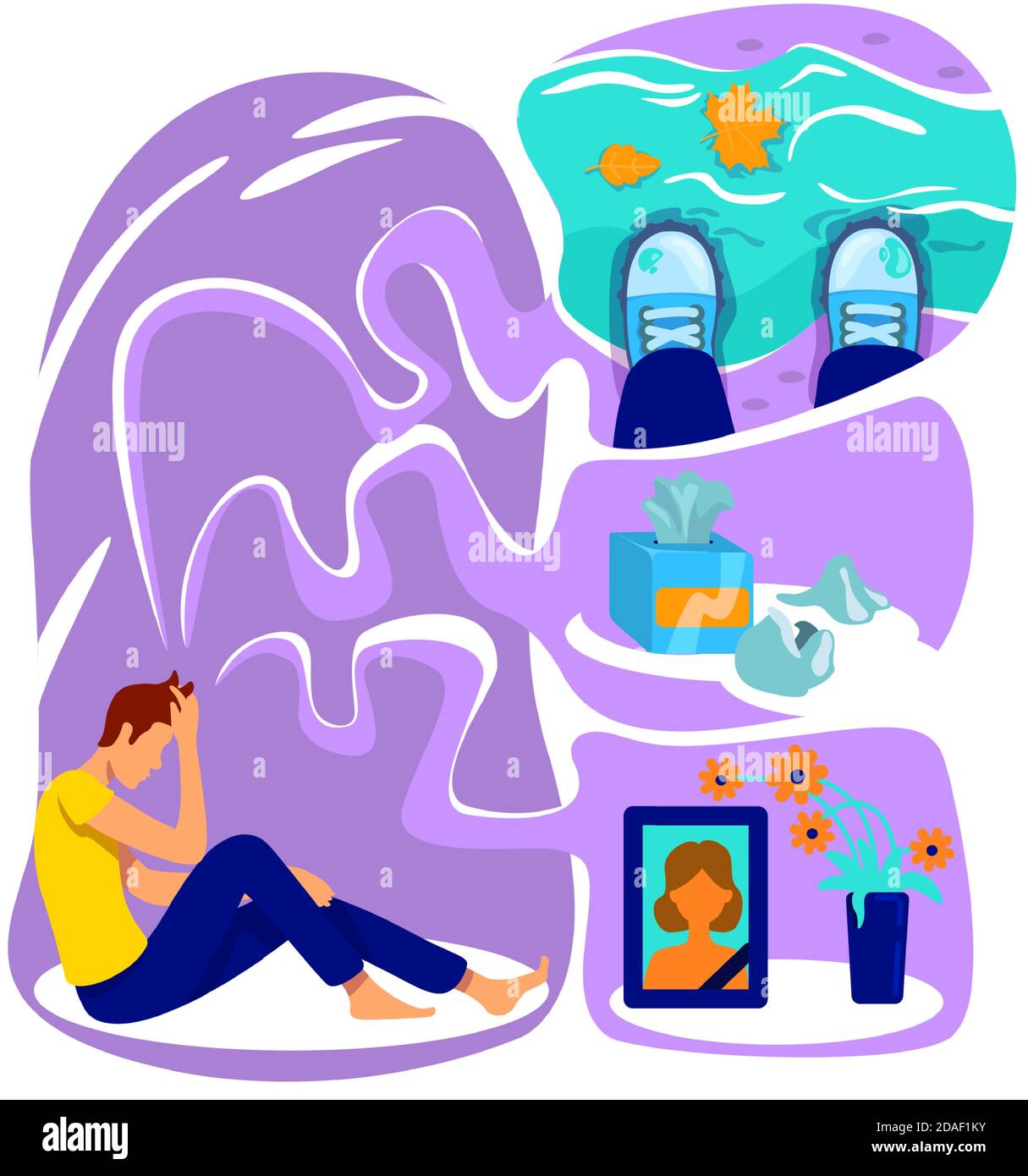 Depression flat concept vector illustration Stock Vector Image & Art ...