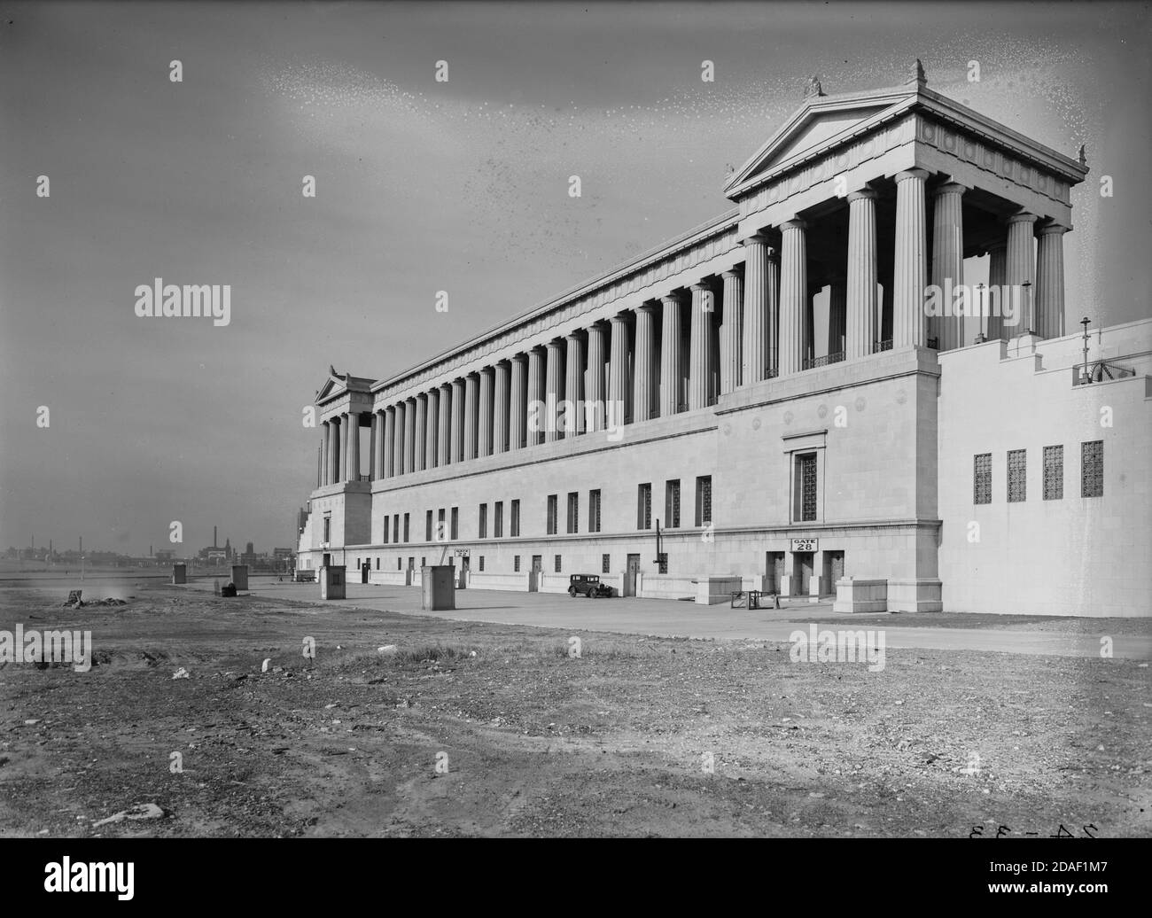 East elevation from north of Soldier Field or Grant Park Stadium ...