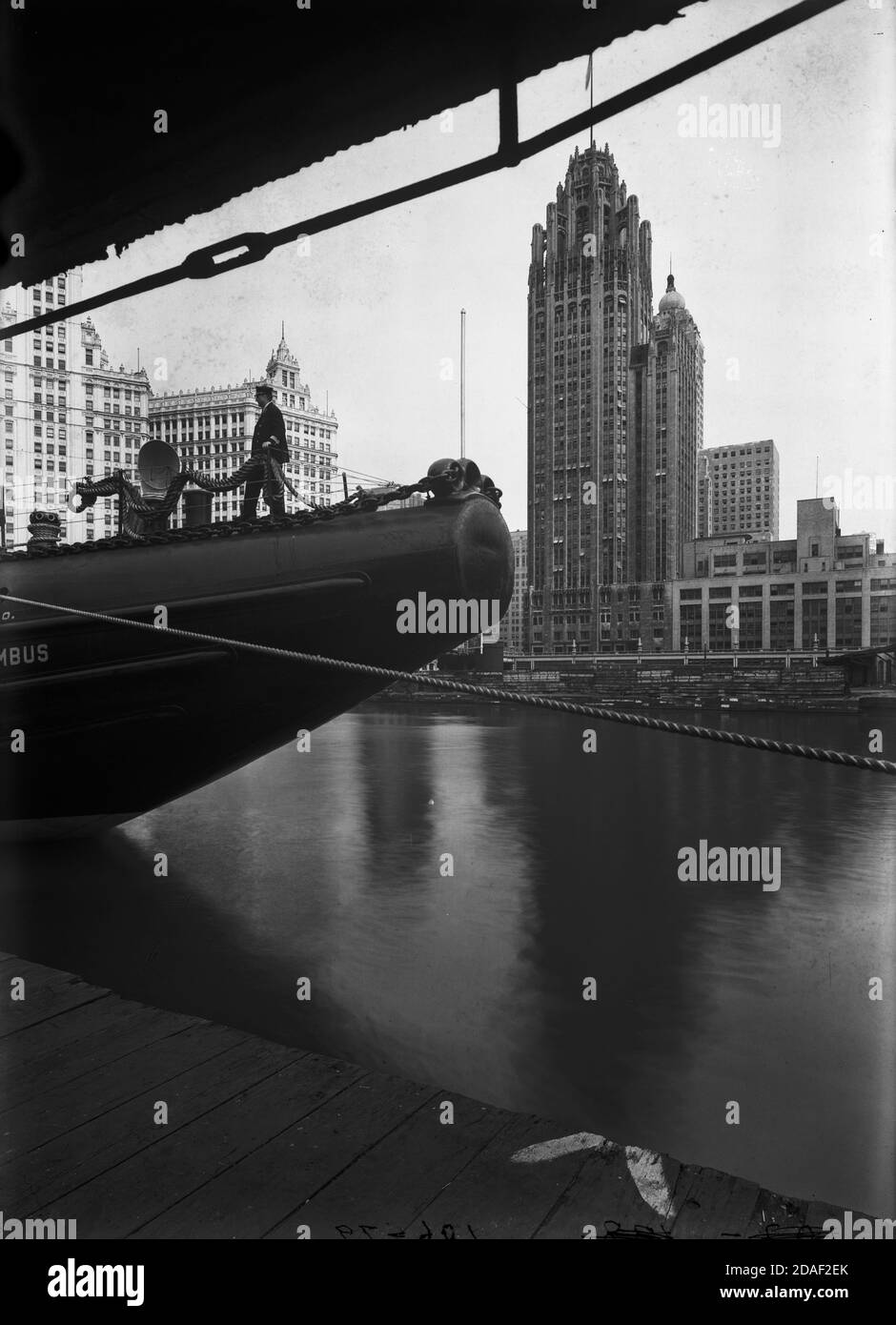 The Tribune Tower seen from the east, by architect Howells and Hood ...