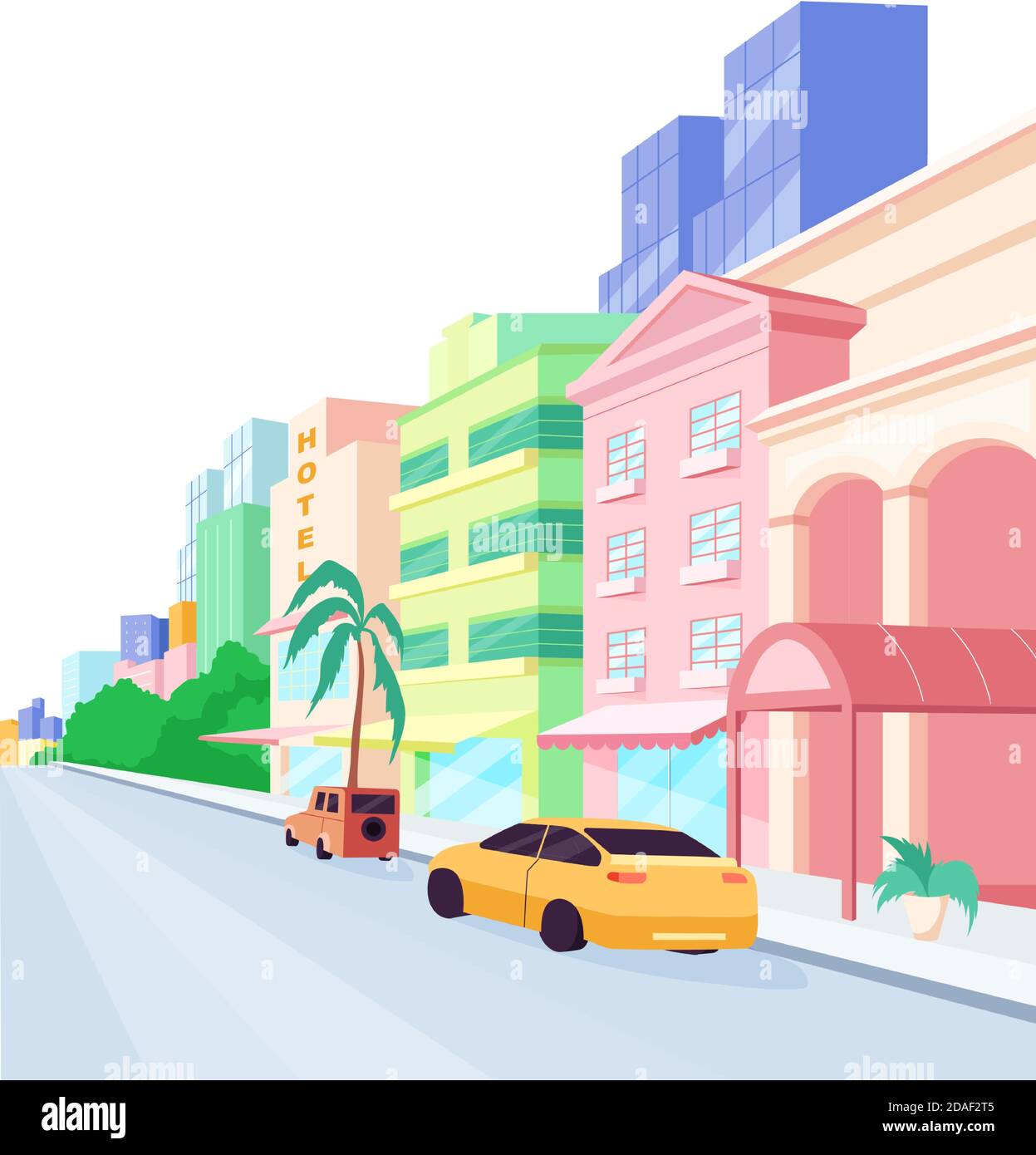 Miami streets flat color vector object Stock Vector Image & Art - Alamy