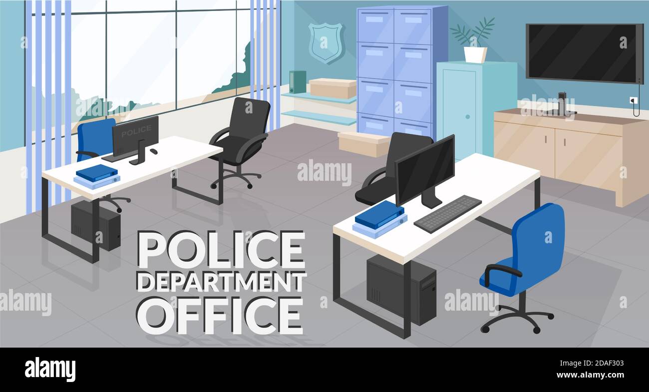 Police department office banner flat vector template Stock Vector Image ...