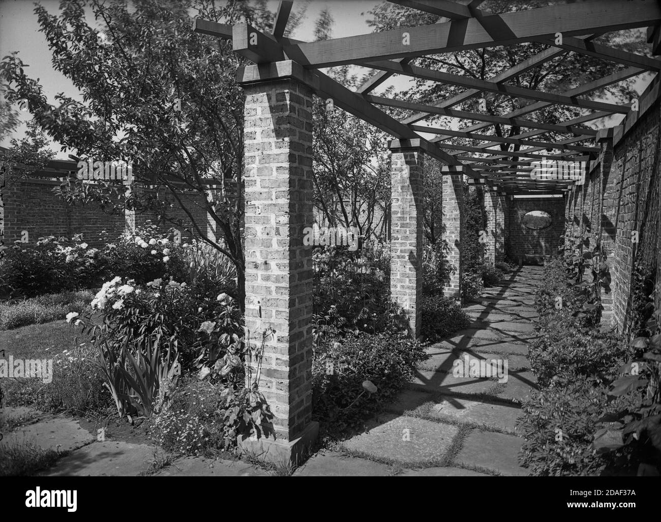 Rose arbor at Walter Brewster residence at 776 North Green Bay Road, in ...