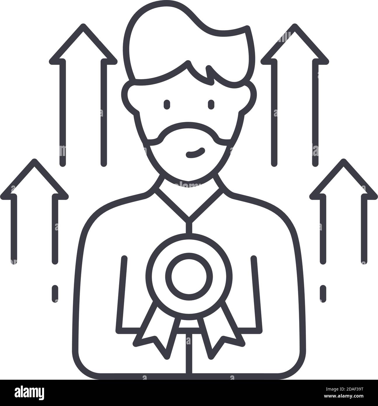 Best manager icon, linear isolated illustration, thin line vector, web ...
