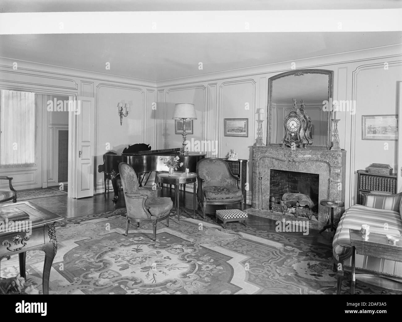 The music room and mantel in the DH Burnham residence on 1072 Fisher ...