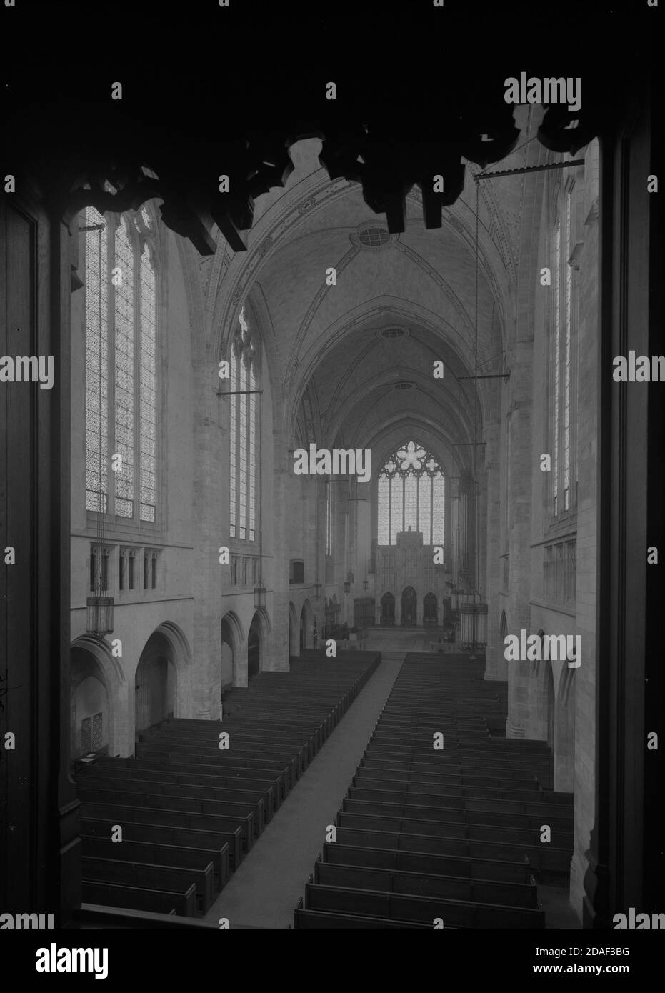 Interior view from the choir of the Rockefeller Chapel at the ...