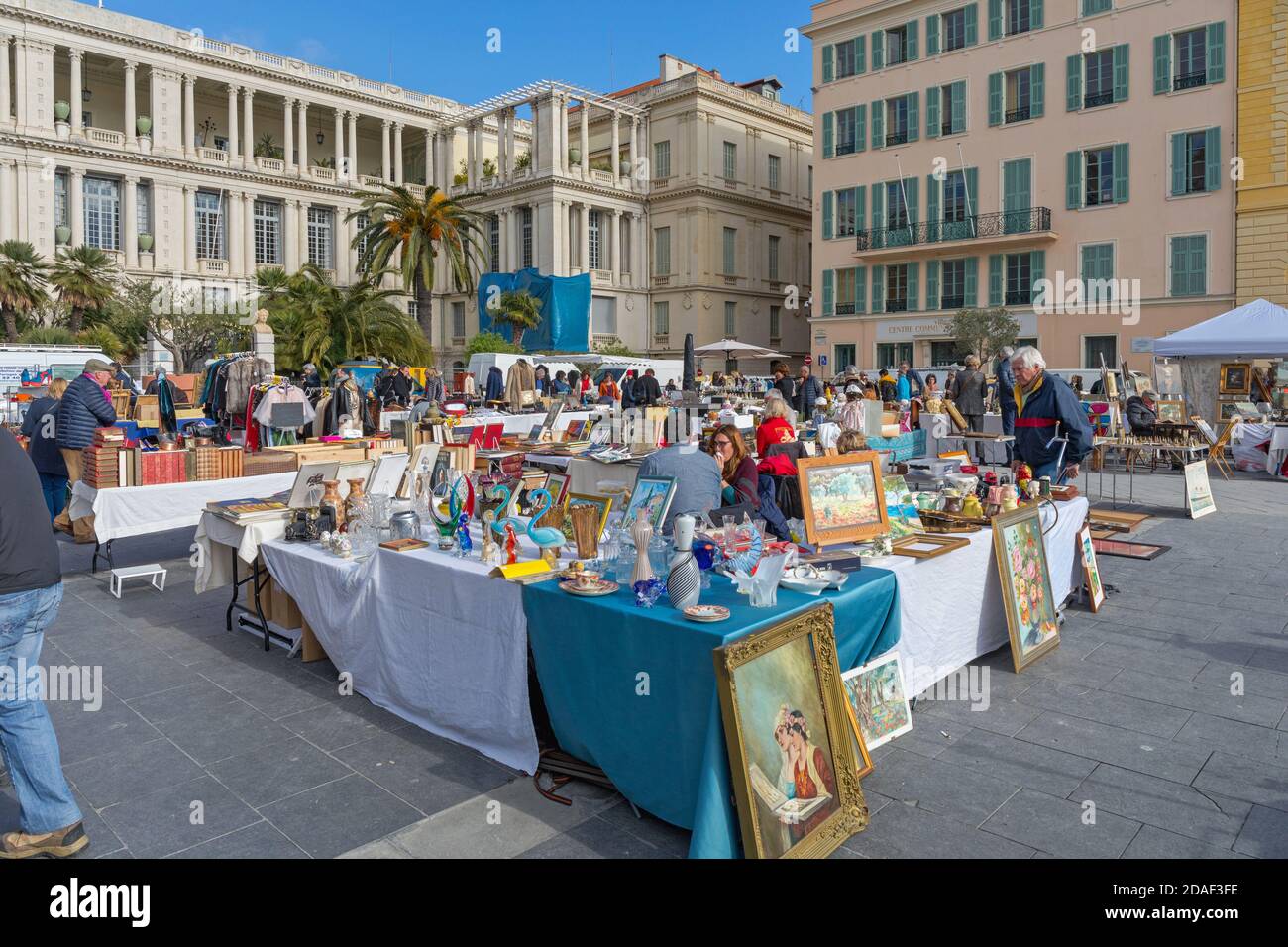 Nice, France - January 29, 2018: Brocante Antique Market at Cours ...