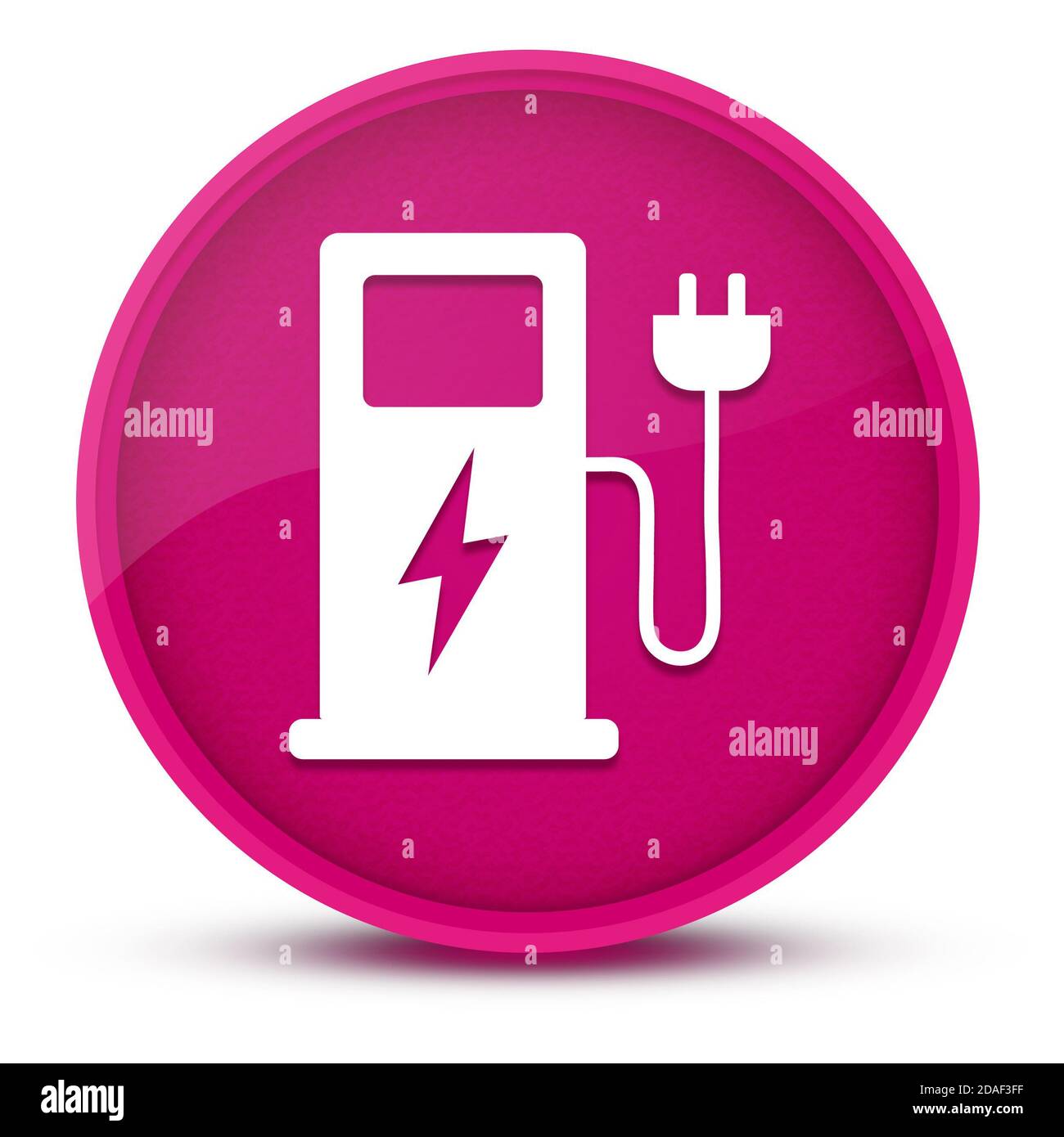 Electric vehicle charging station luxurious glossy pink round button ...