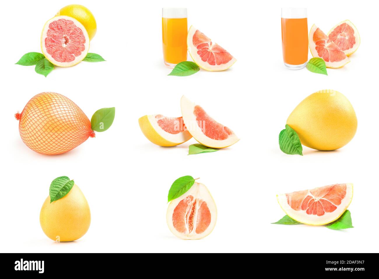 Set of shaddock isolated on a white background cutout Stock Photo - Alamy