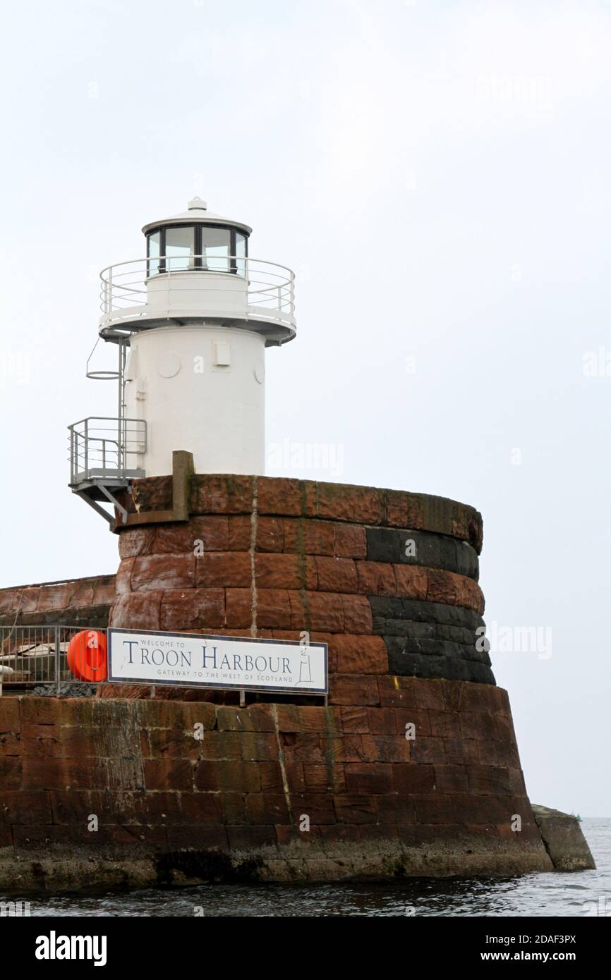 Troon Harbour Entrance,Troon, Ayrshire, Scotland, UK. View of ...