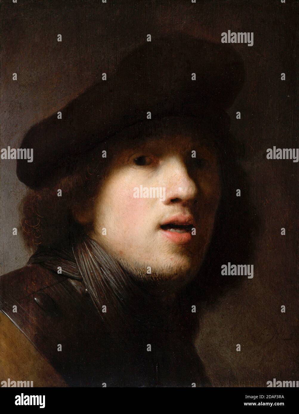 Rembrandt van Rijn, Self-Portrait, painting, circa 1629 Stock Photo - Alamy