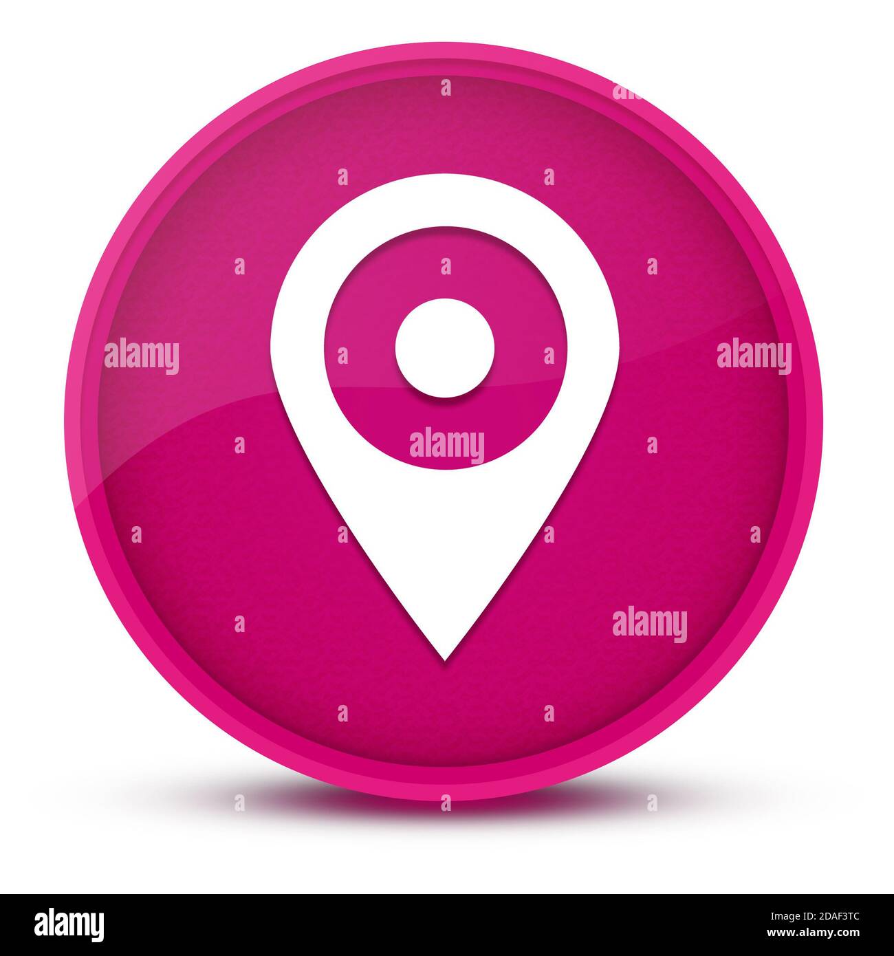 Location pin luxurious glossy pink round button abstract illustration ...