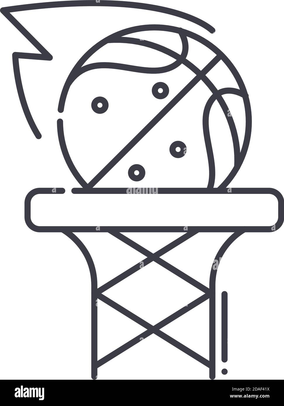 Basketball icon, linear isolated illustration, thin line vector, web ...