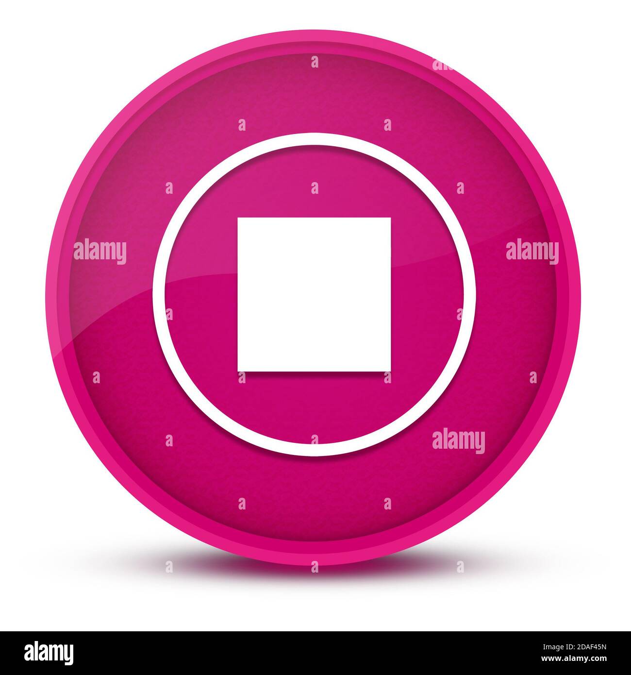 Stop luxurious glossy pink round button abstract illustration Stock ...
